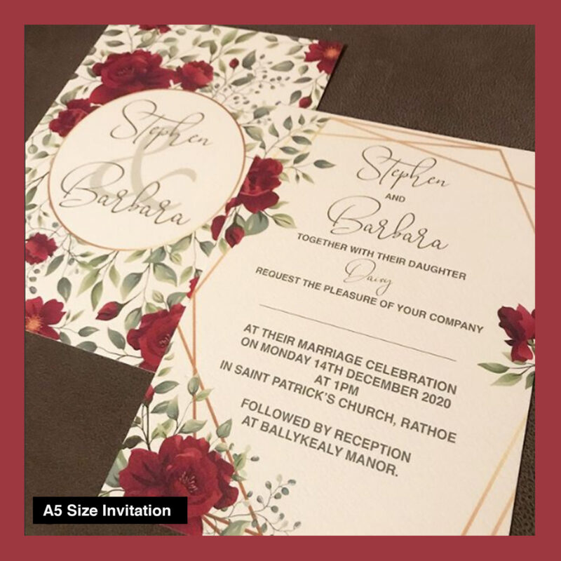 A5 Size Wedding Invitations – AK Designs